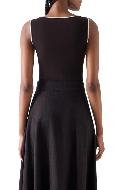 Akris Tipped Merino Wool Sweater Tank