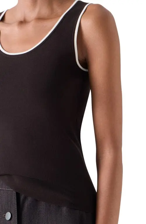 Akris Tipped Merino Wool Sweater Tank