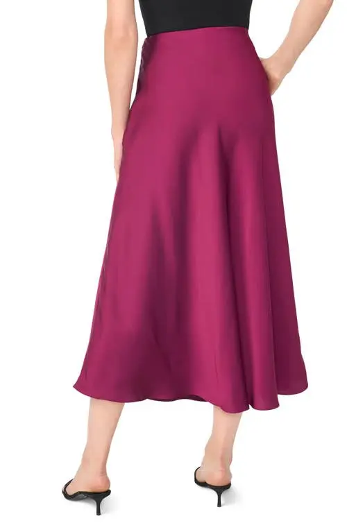 CECE DUPRAZ Bias Cut Satin Midi Skirt - Deep Mulberry