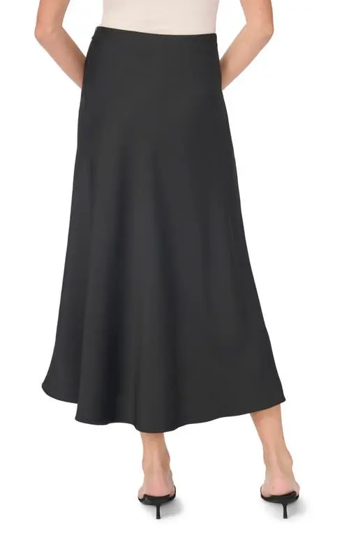 CECE DUPRAZ Bias Cut Satin Midi Skirt - Rich Black