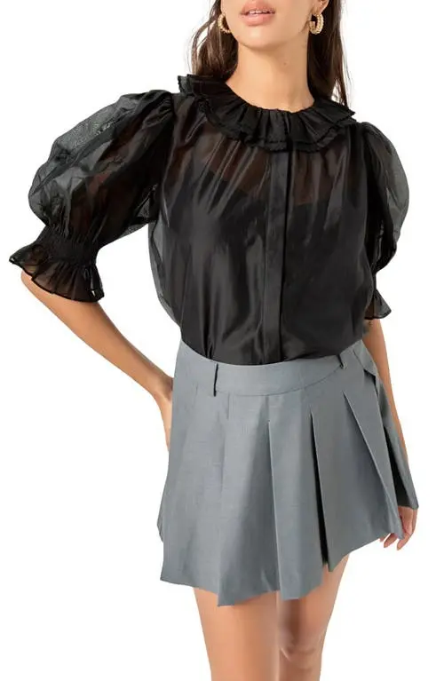 English Factory Ruffled Organza Top