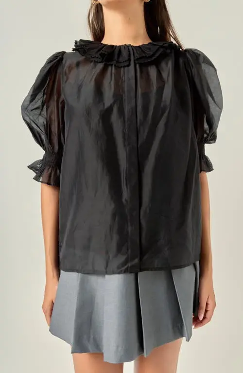 English Factory Ruffled Organza Top
