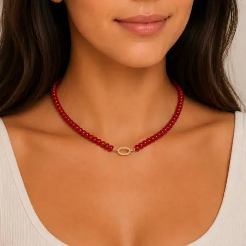 DONATELLO GIAN Beaded Gold-tone Link Necklace