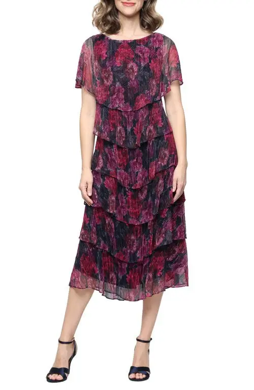 SL FASHIONS Tiered Bodre Dress