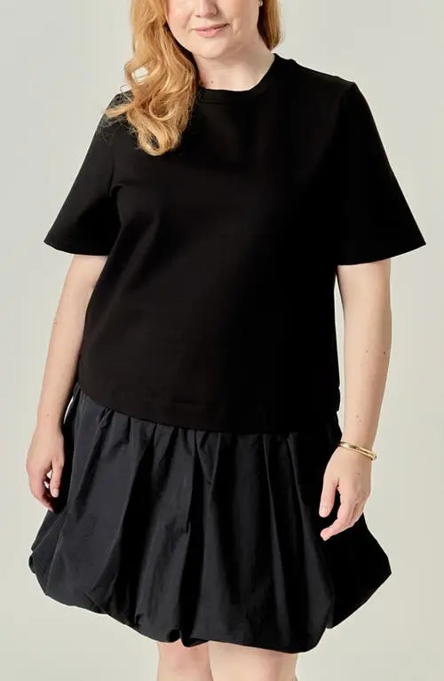 English Factory Mixed Media Bubble Hem Mini Dress