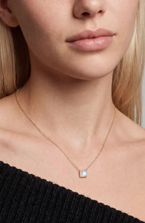 ST. MORAN 14k Gold Plated Square Pendant Necklace