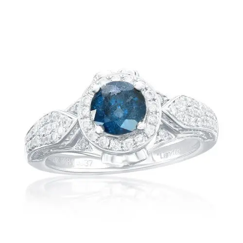 SOUZANA BY SUZY LEVIAN 14k 0.84ct Blue Diamond And 0.37cttw Diamond Ring - White Gold