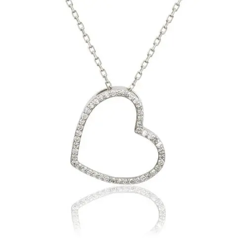 SOUZANA BY SUZY LEVIAN 14k Pavé Diamond Heart Necklace - White Gold