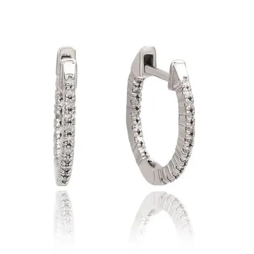 SOUZANA BY SUZY LEVIAN 14k Gold 1/2cttw Diamond Inside-out Huggie Earrings - White Gold