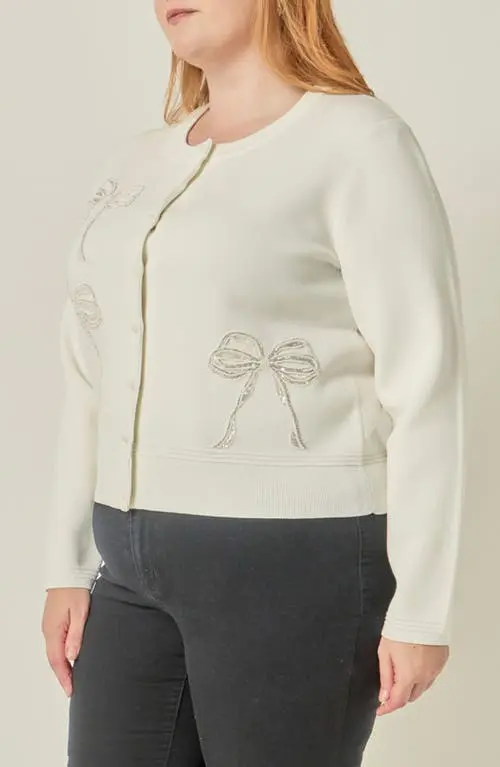English Factory Embellished Bow Cardigan