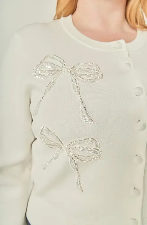 English Factory Embellished Bow Cardigan