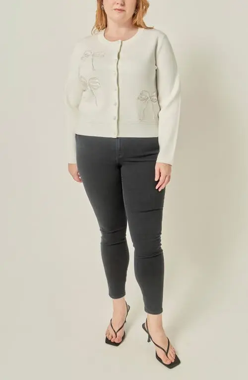 English Factory Embellished Bow Cardigan