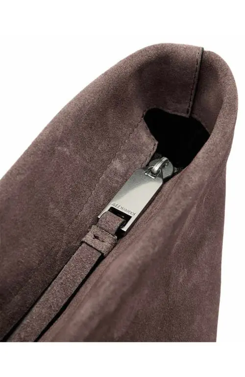ALLSAINTS Alba Zip Suede Tote - Mocha Brown