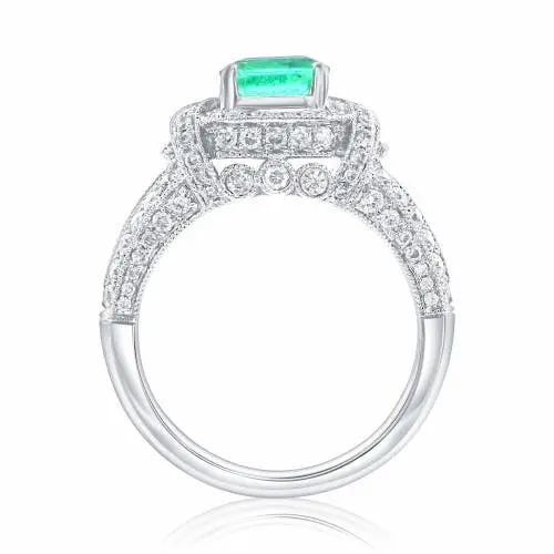 SOUZANA BY SUZY LEVIAN 14k White Gold Emerald And Diamond Ring