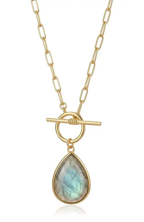 ST. MORAN Labradorite Toggle Necklace - Green/gold