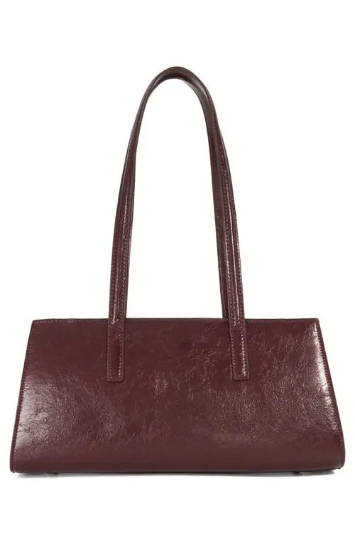 Dune London Depend Croc Embossed Leather Shoulder Bag - Burgundy