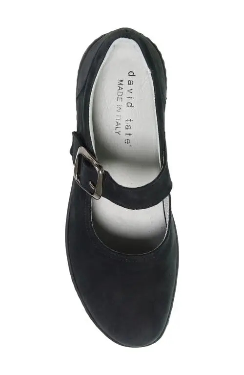 DAVID TATE Pace Leather Mary Jane - Black Nubuck