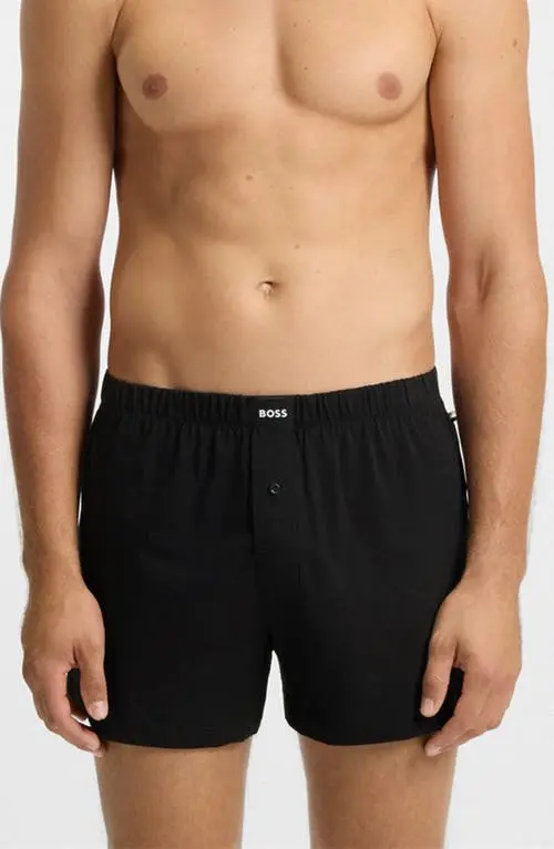BOSS 2-pack Knit Cotton Boxers - Black