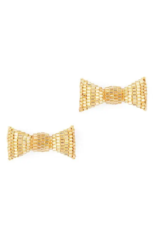 Deepa Gurnani Bow Beaded Stud Earrings