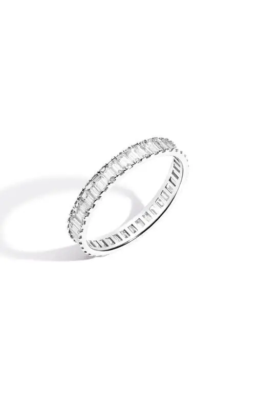 AURATE Bold Diamond Baguette Ring - White Gold