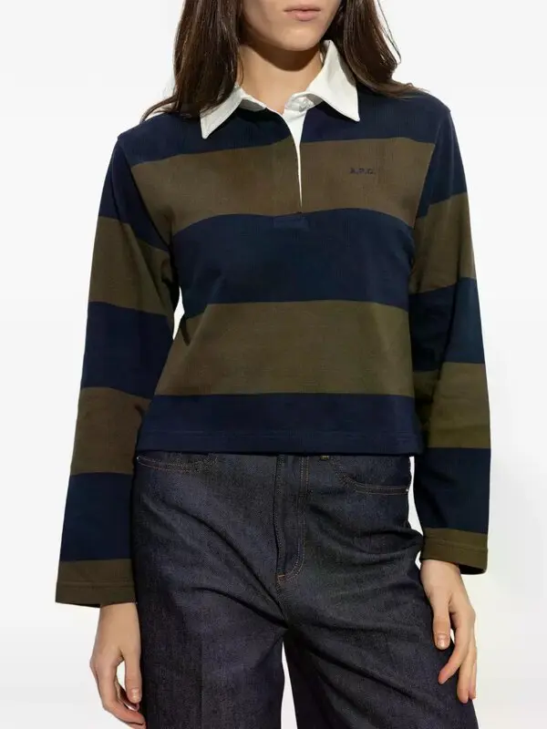 A.p.c. Striped Long-sleeve Polo Shirt