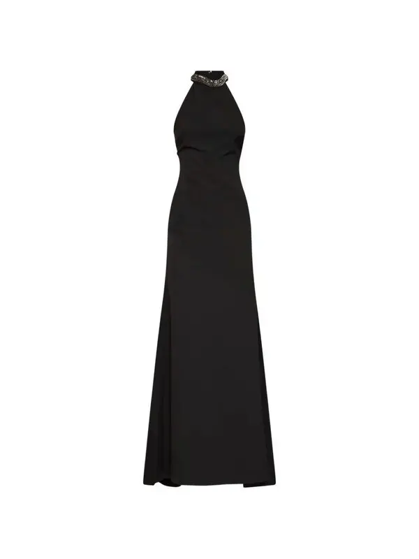 ALINA Embellished Open-back Maxi Dress Snake Embroidered