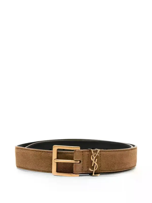 Saint Laurent Cassandre Vadim Belt In Suede