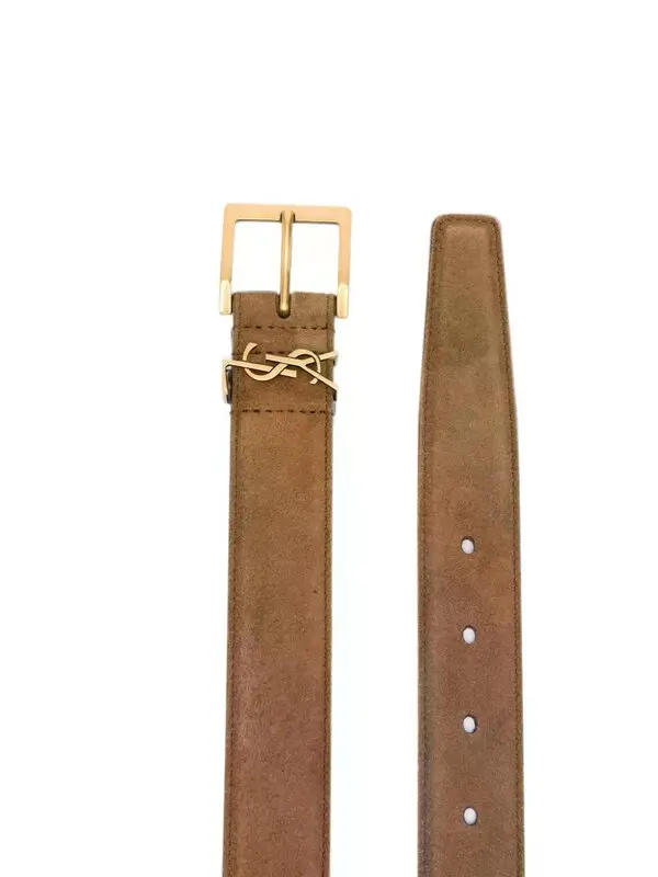Saint Laurent Cassandre Vadim Belt In Suede