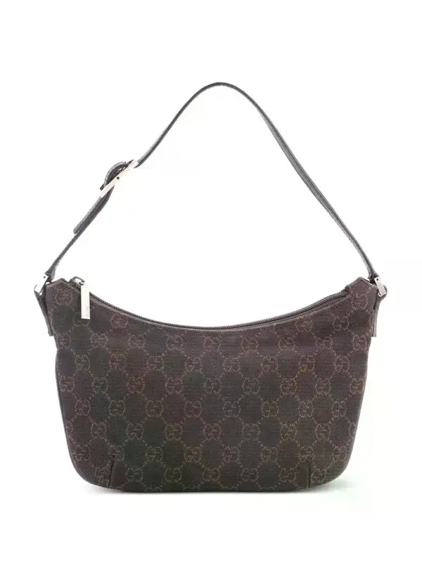 Gucci Vintage Pochette Shoulder Bag Gg Canvas Small Hobo Bag - Brown
