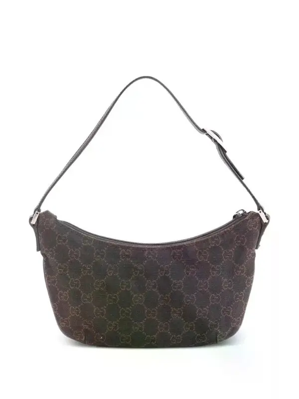Gucci Vintage Pochette Shoulder Bag Gg Canvas Small Hobo Bag - Brown