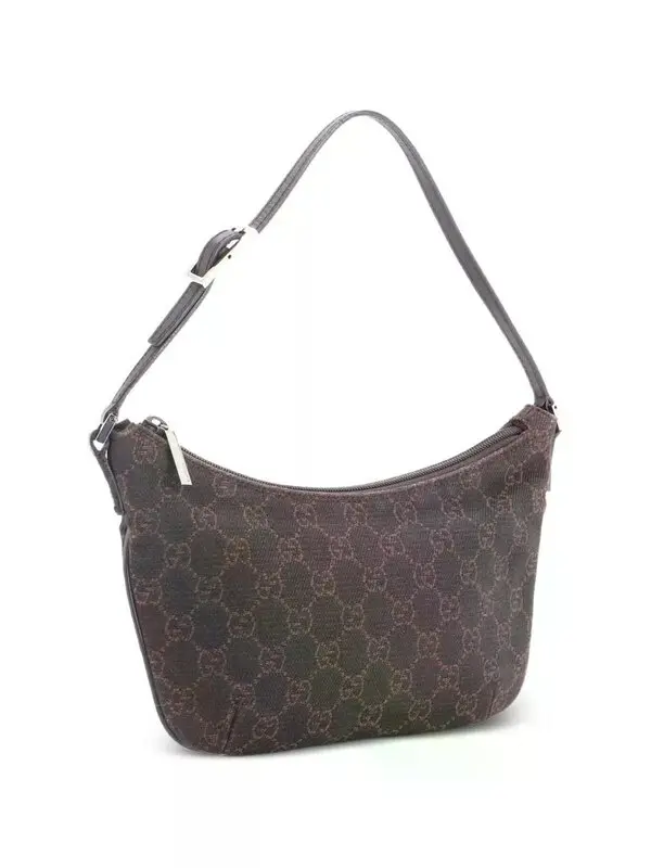 Gucci Vintage Pochette Shoulder Bag Gg Canvas Small Hobo Bag - Brown