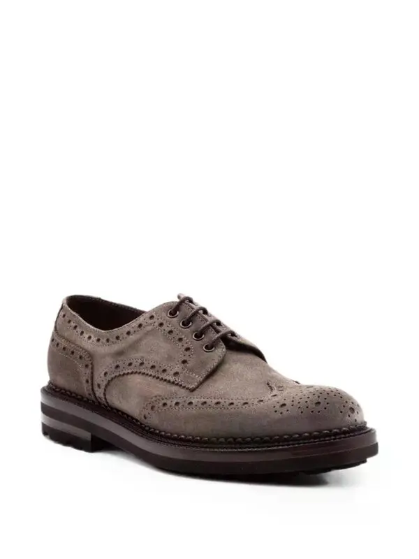 GREEN GEORGE Suede Brogue Derby Shoes