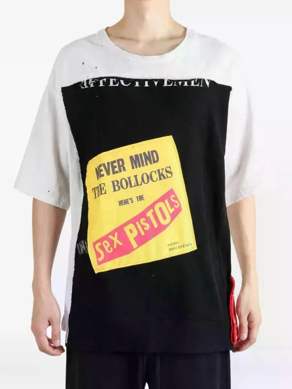 SAITOS Distressed Panelled T-shirt