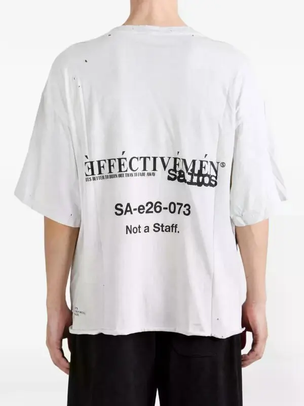 SAITOS Distressed Panelled T-shirt
