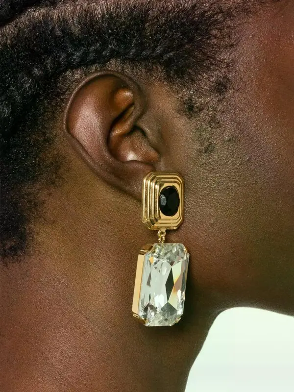 Alessandra Rich Crystal-embellished Drop-design Earrings