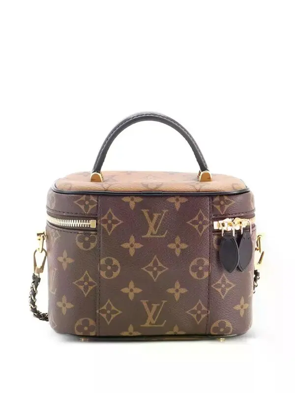 LOUIS VUITTON Vanity Handbag Reverse Monogram Canvas Pm Satchel - Brown