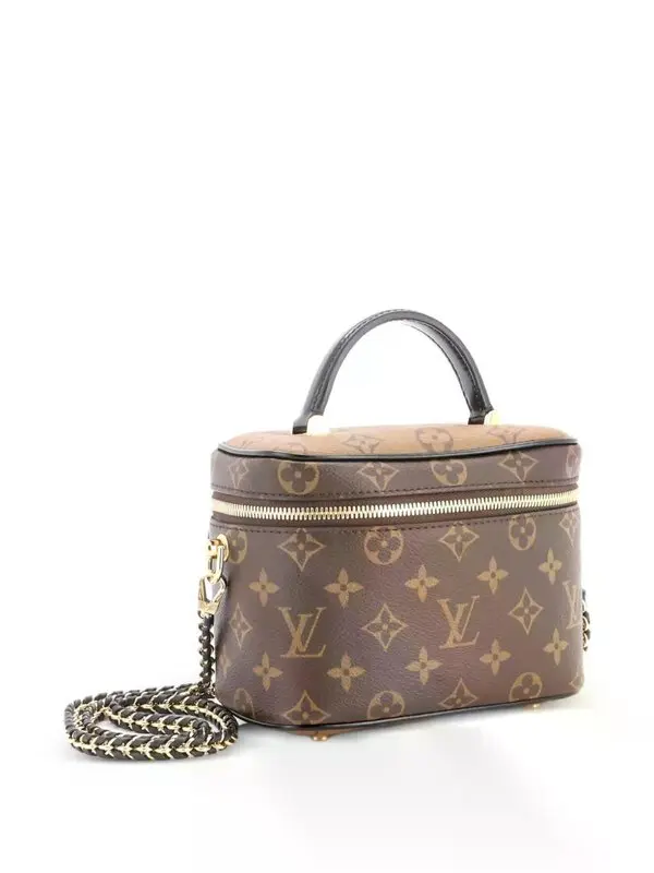 LOUIS VUITTON Vanity Handbag Reverse Monogram Canvas Pm Satchel - Brown