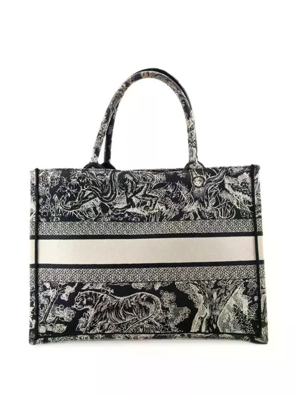 Dior Book Embroidered Canvas Medium Tote Bag