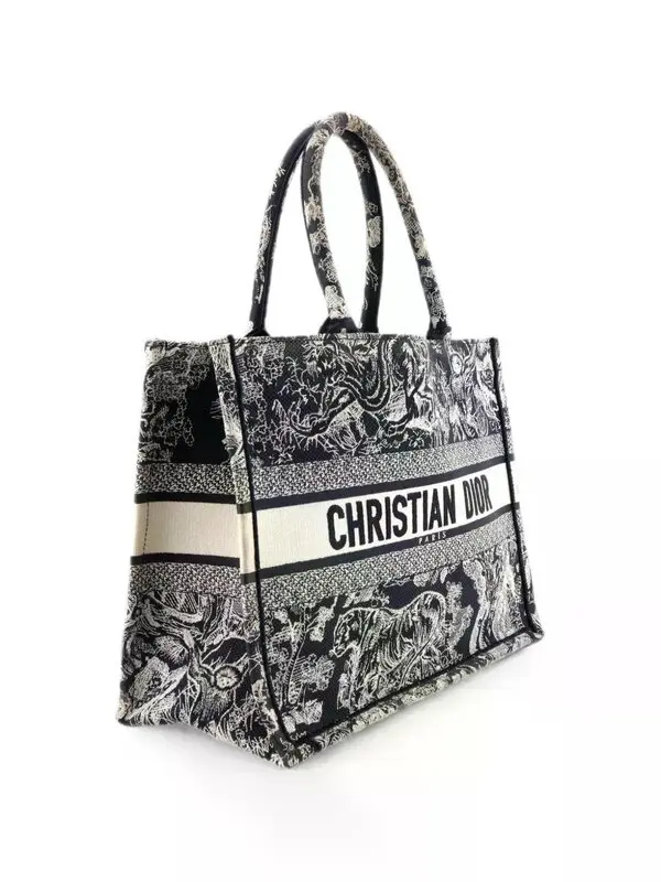 Dior Book Embroidered Canvas Medium Tote Bag