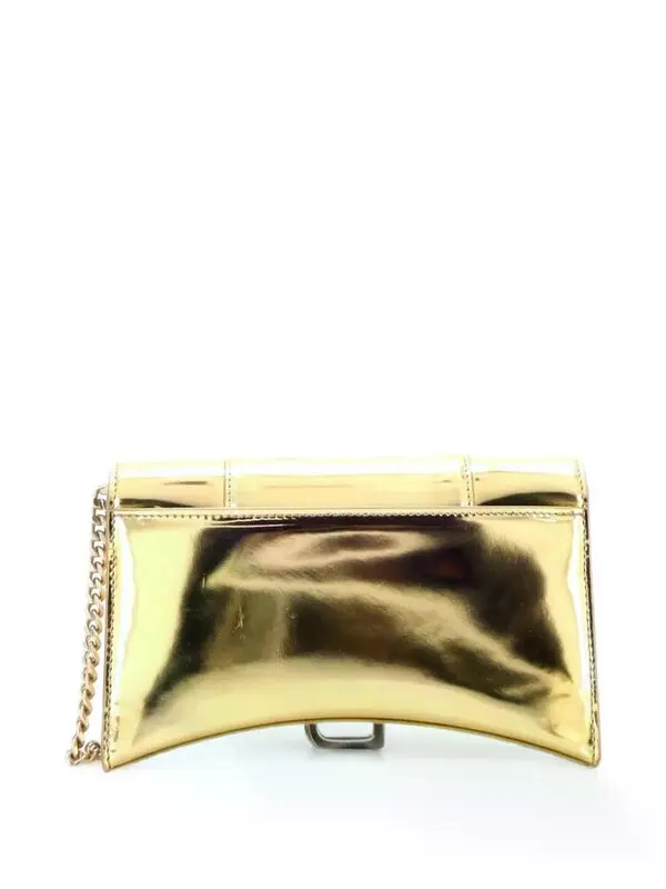 Balenciaga Hourglass Chain Wallet Leather Crossbody Bag - Gold