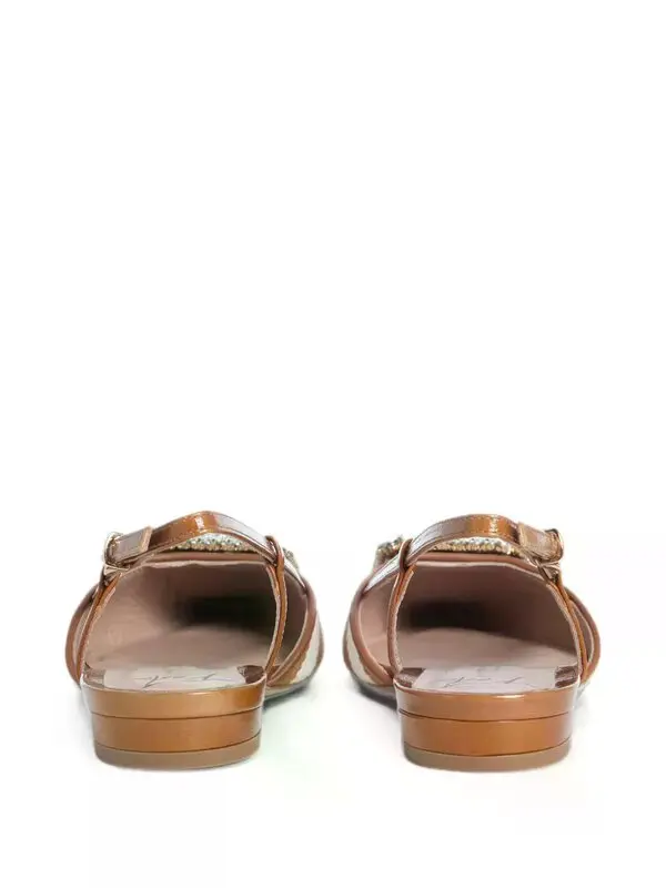 Roberto Festa Mimma Crystal-embellished Striped Flat Pumps
