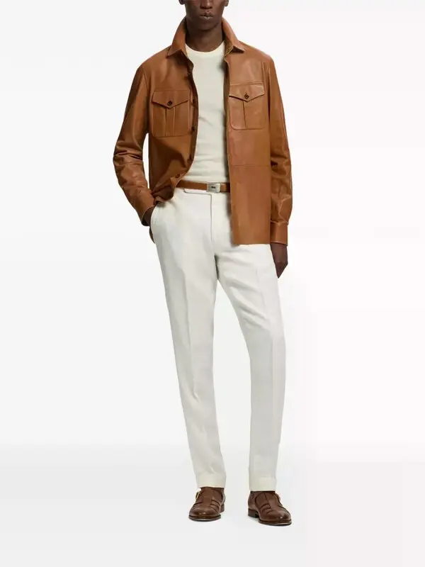 Ralph Lauren Purple Label Purple Label Cargo-pocket Leather Overshirt