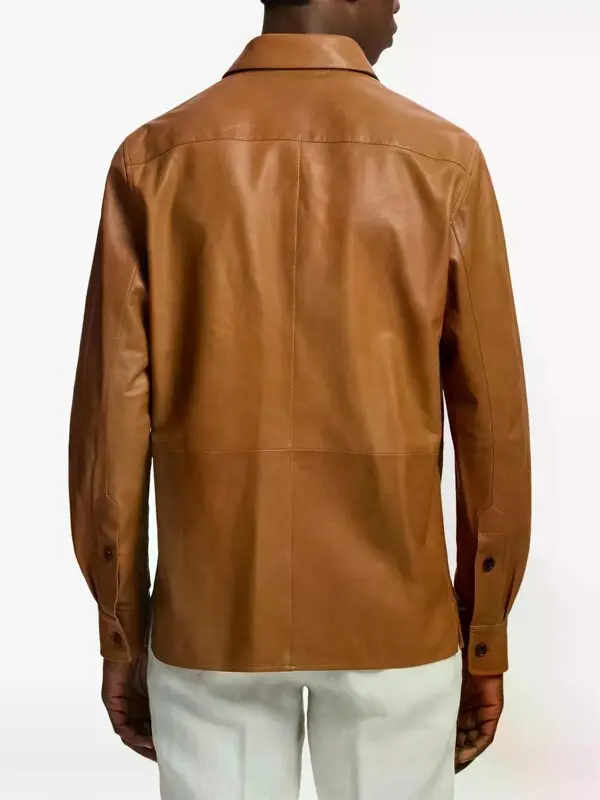 Ralph Lauren Purple Label Purple Label Cargo-pocket Leather Overshirt