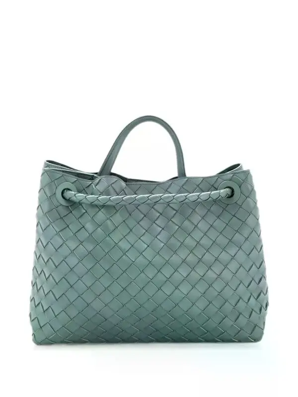 Bottega Veneta Intrecciato Nappa Medium Satchel Andiamo Top Handle Bag - Green