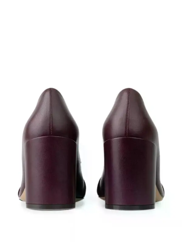FERRAGAMO Gancini Ornament Pumps With Bock Heel - Red