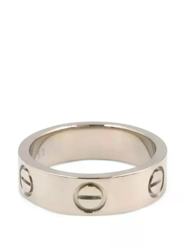Cartier 18k White Gold Polished Love Ring - Silver