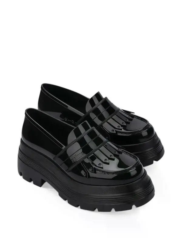 Melissa Royal Plus Loafers With Fringed Edge And Lug Sole - Black