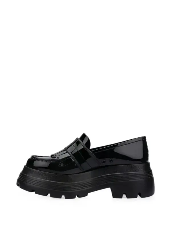 Melissa Royal Plus Loafers With Fringed Edge And Lug Sole - Black