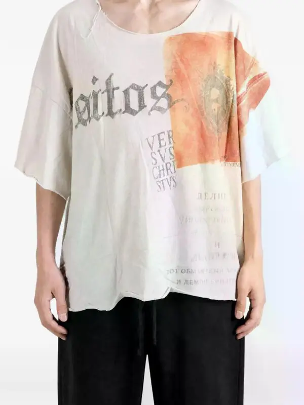 SAITOS 783 Anchor Graphic-print Distressed T-shirt