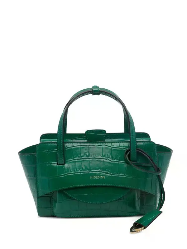 HIDESINS Small Flap Crocodile-effect Patent Leather Tote Bag